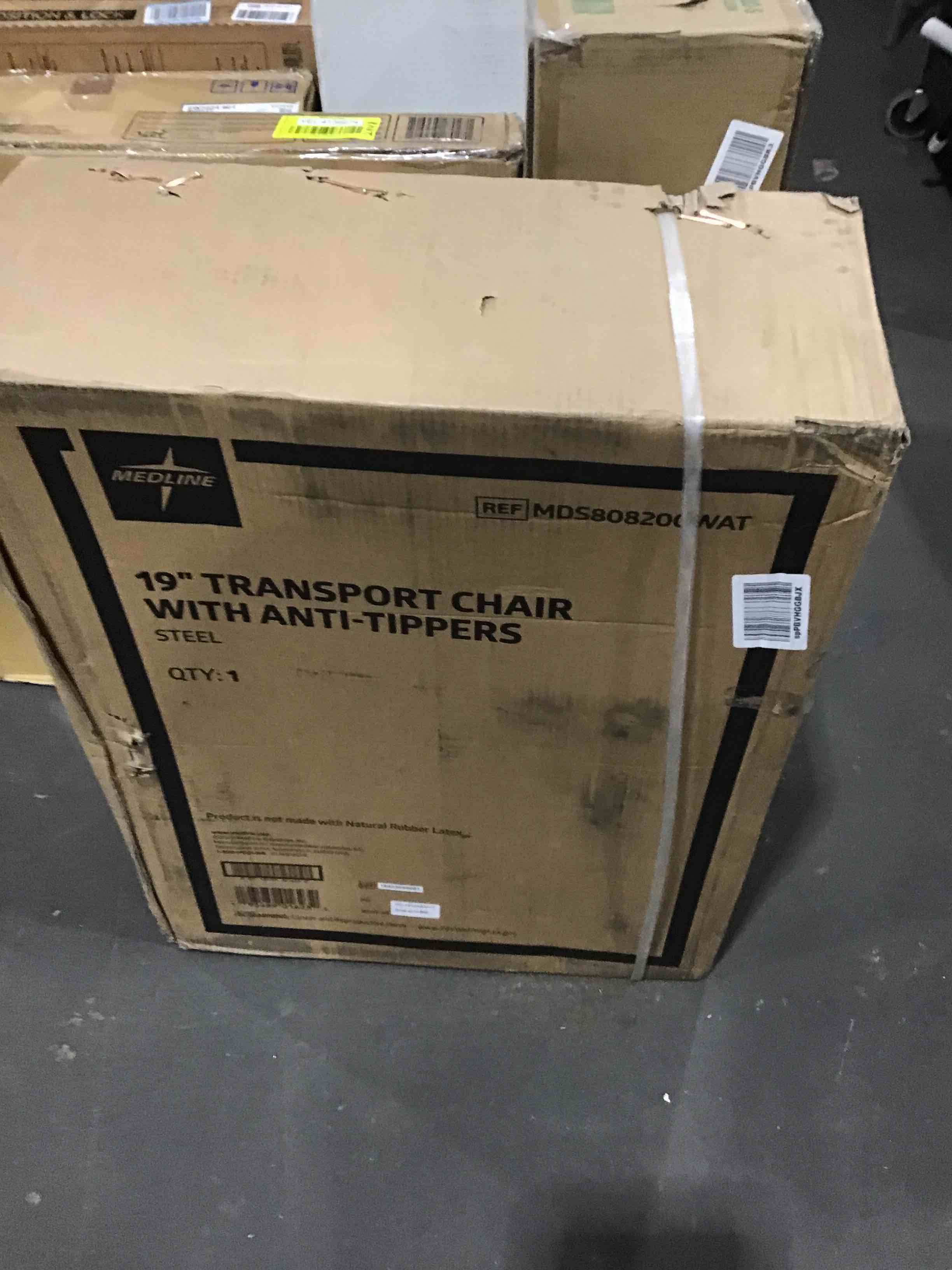 Medline Steel Transport Wheelchair, Folding Chair with Desk-Length Arms ...