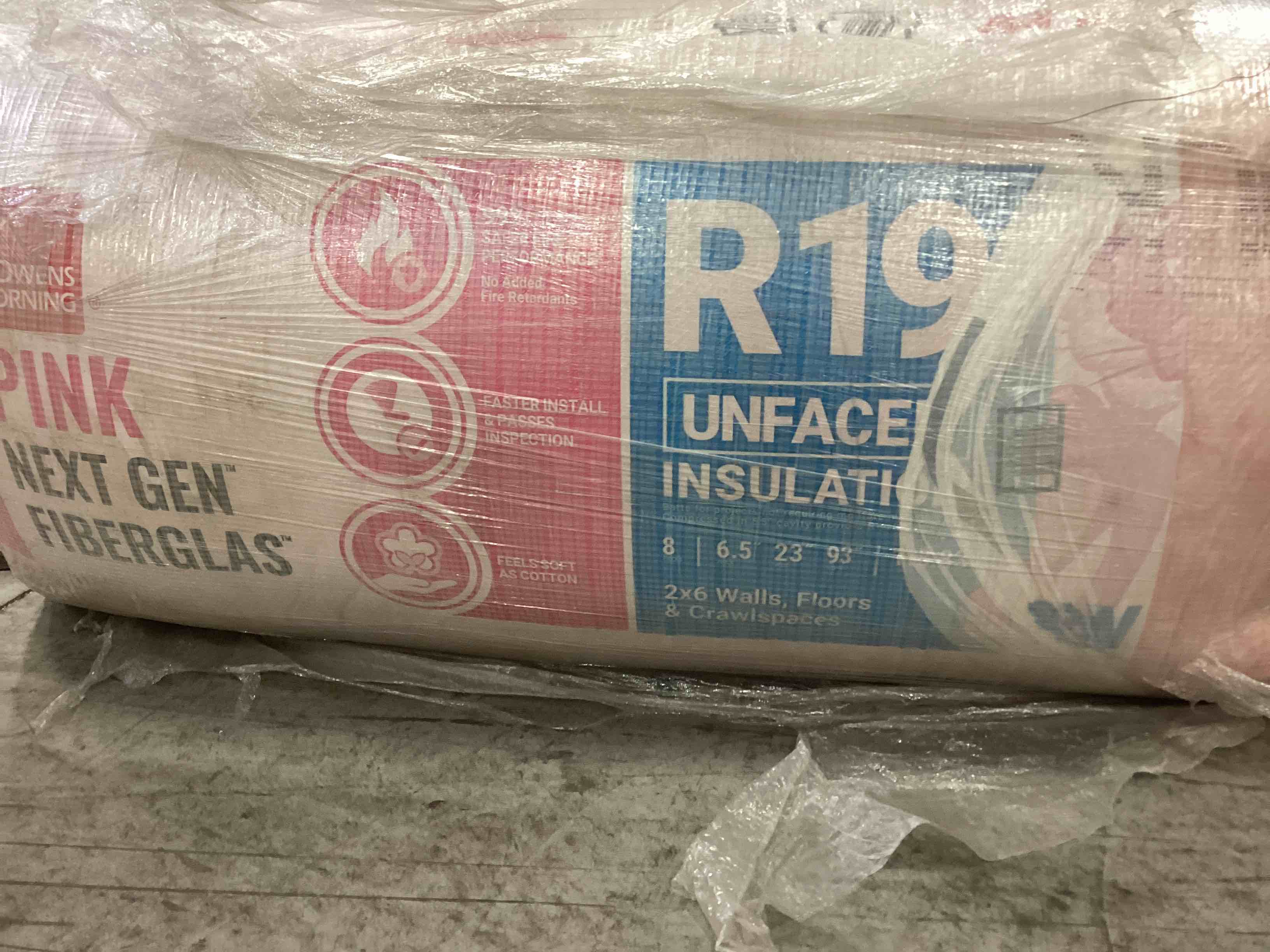 5 batts r19 unfaced 23” insulation your bid per batt