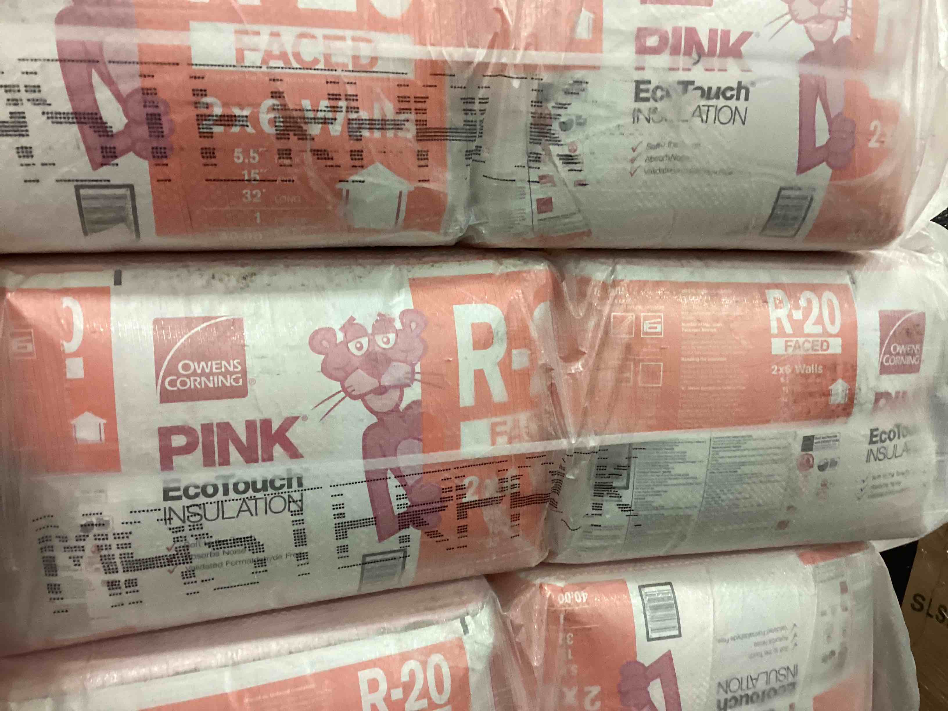 6 rolls r20 15” faced insulation your bid per roll