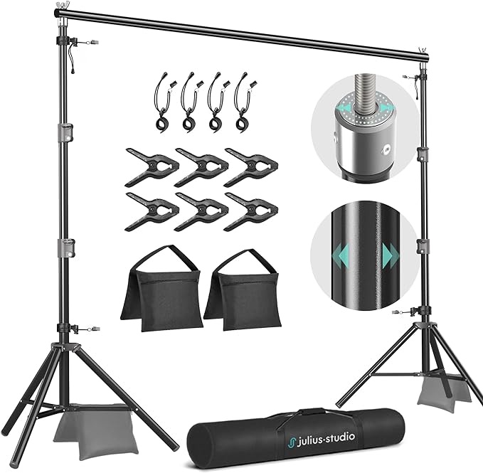 Julius Studio [Enhanced Heavy Duty] 10.1 x 8 ft. (W x H) Backdrop Stand ...