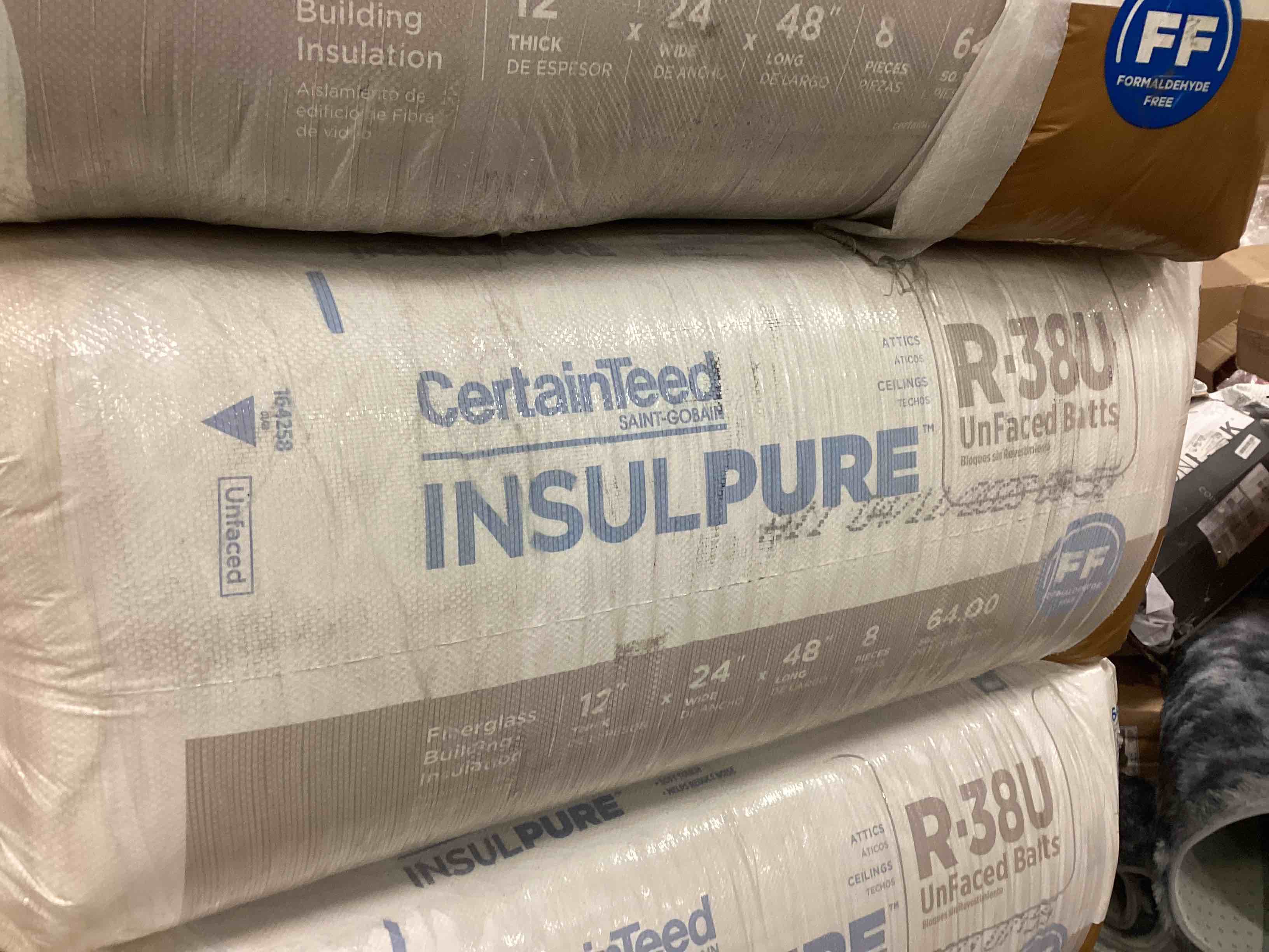 4 batts r38 24” unfaced insulation your bid per batt