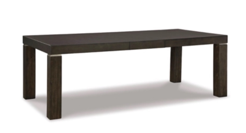 Hyndell Extendable Dining Table with Geometric Veneer Inlay Top