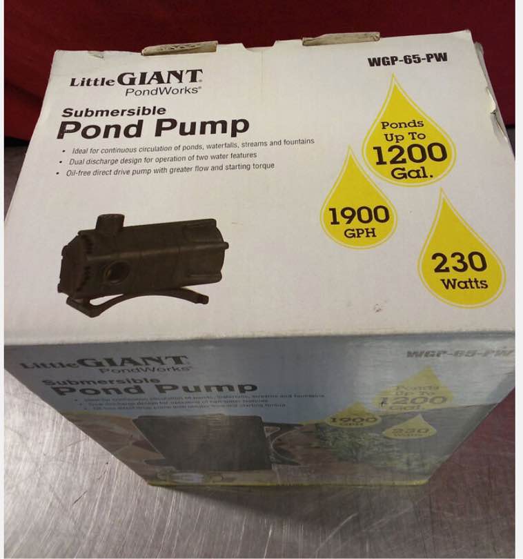 Little Giant Pondworks Submersible Pond Pump Model WGP-65-PW - OLD STOCK