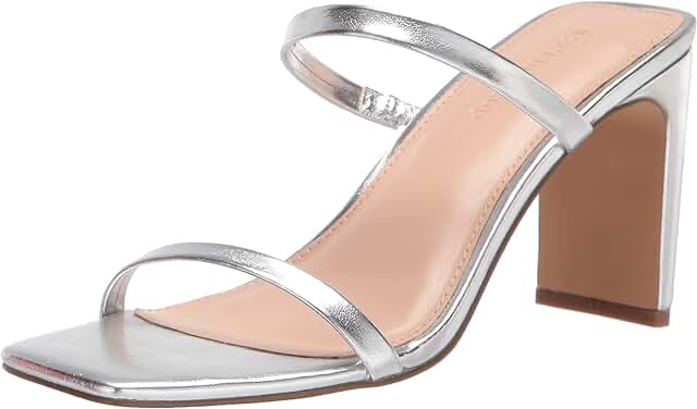Silver Square Toe Heels