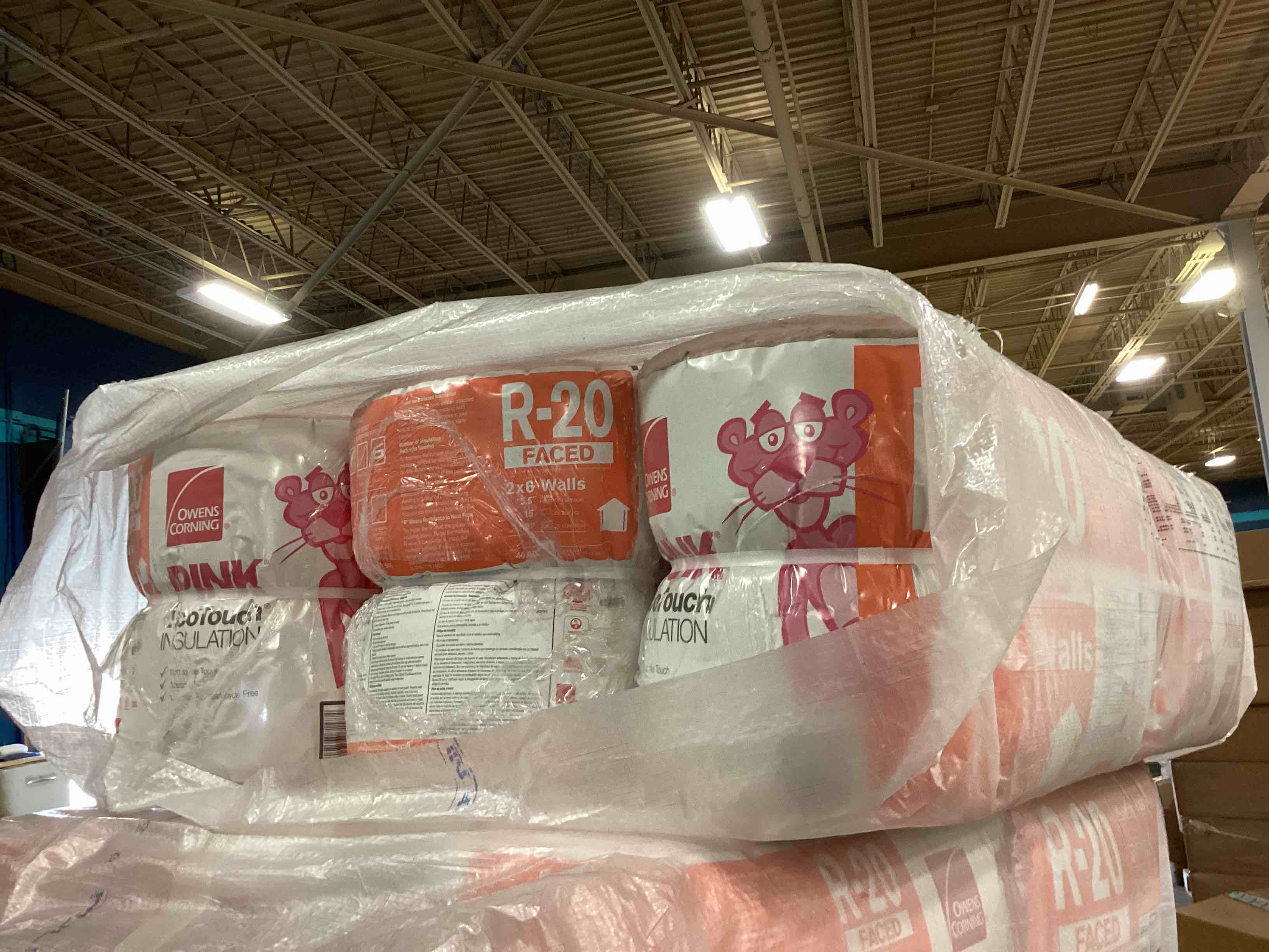 six rolls of R 20 faced insulation 15“ x 32‘ long your bid per roll