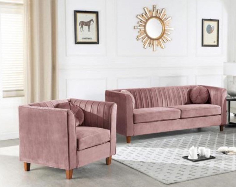 rose colored sofa set(incomplete set sofa only)