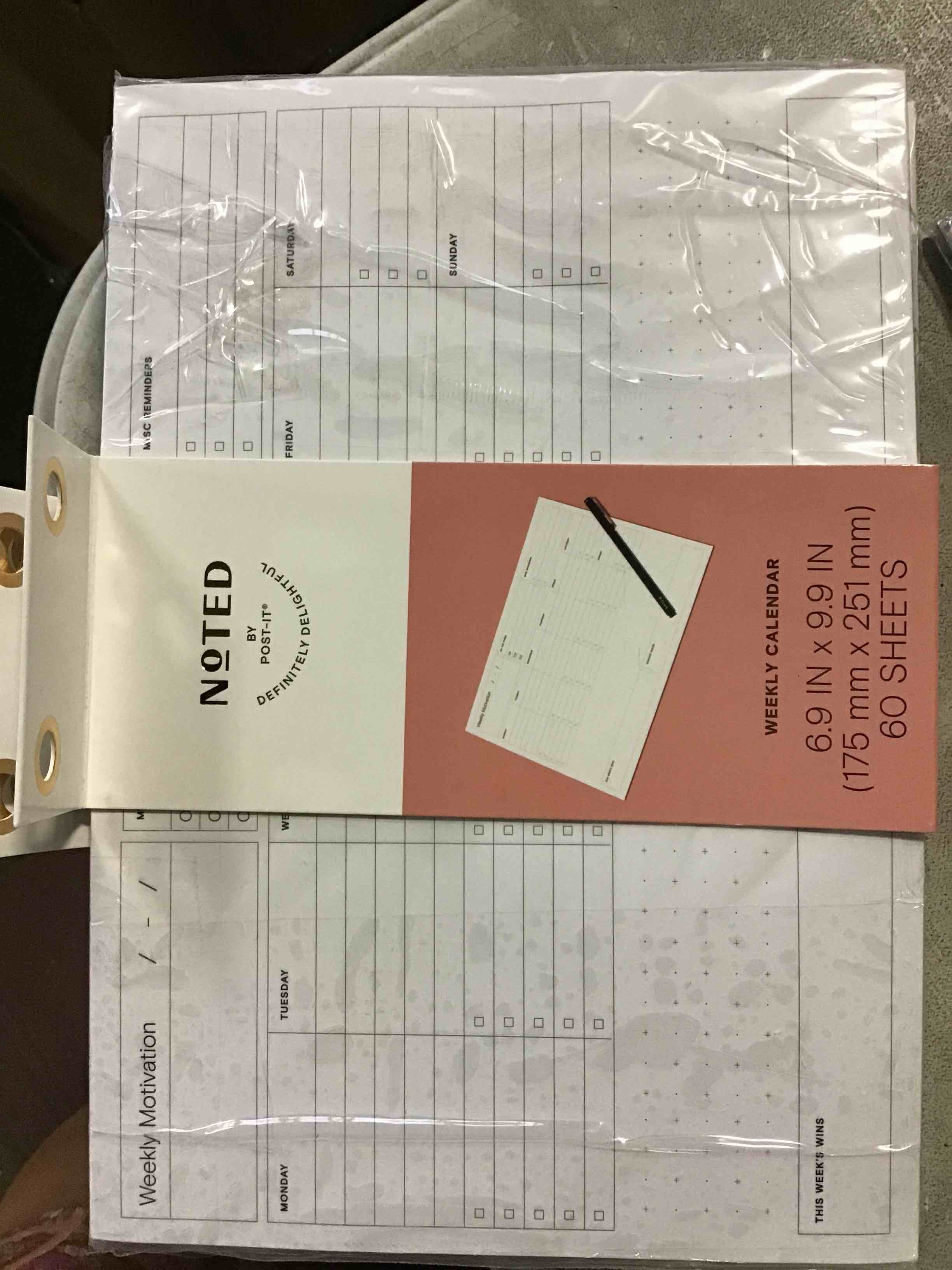 Post-it Undated Daily Super Sticky Calendar 7"x 10" 60 Sheets White 5 pack