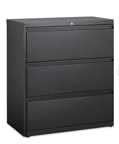 Lateral File with 3-Drawer - Black, 36” Wide