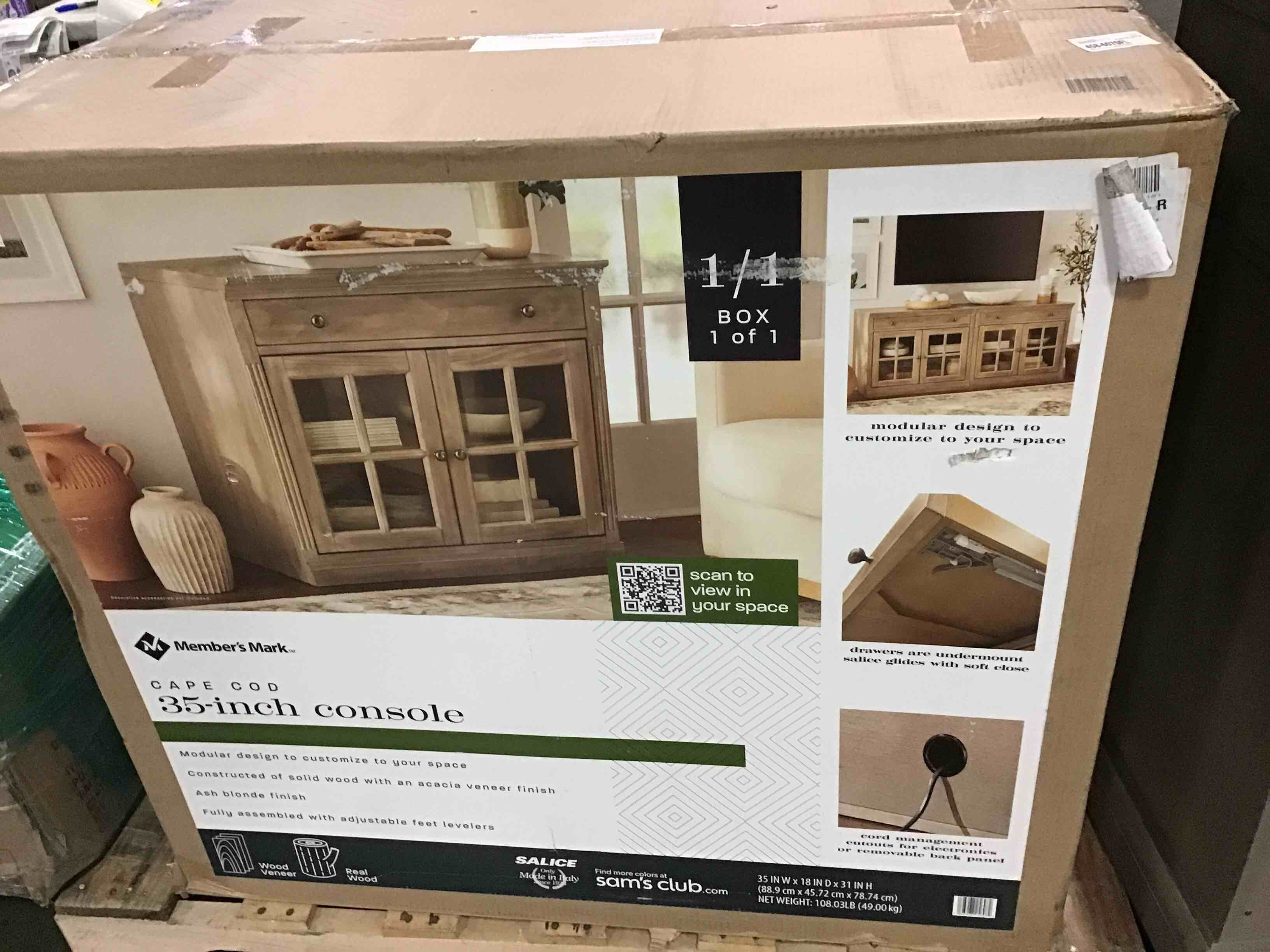 Member's Mark Cape Cod Modular Multi-Use Console, Ash Blonde