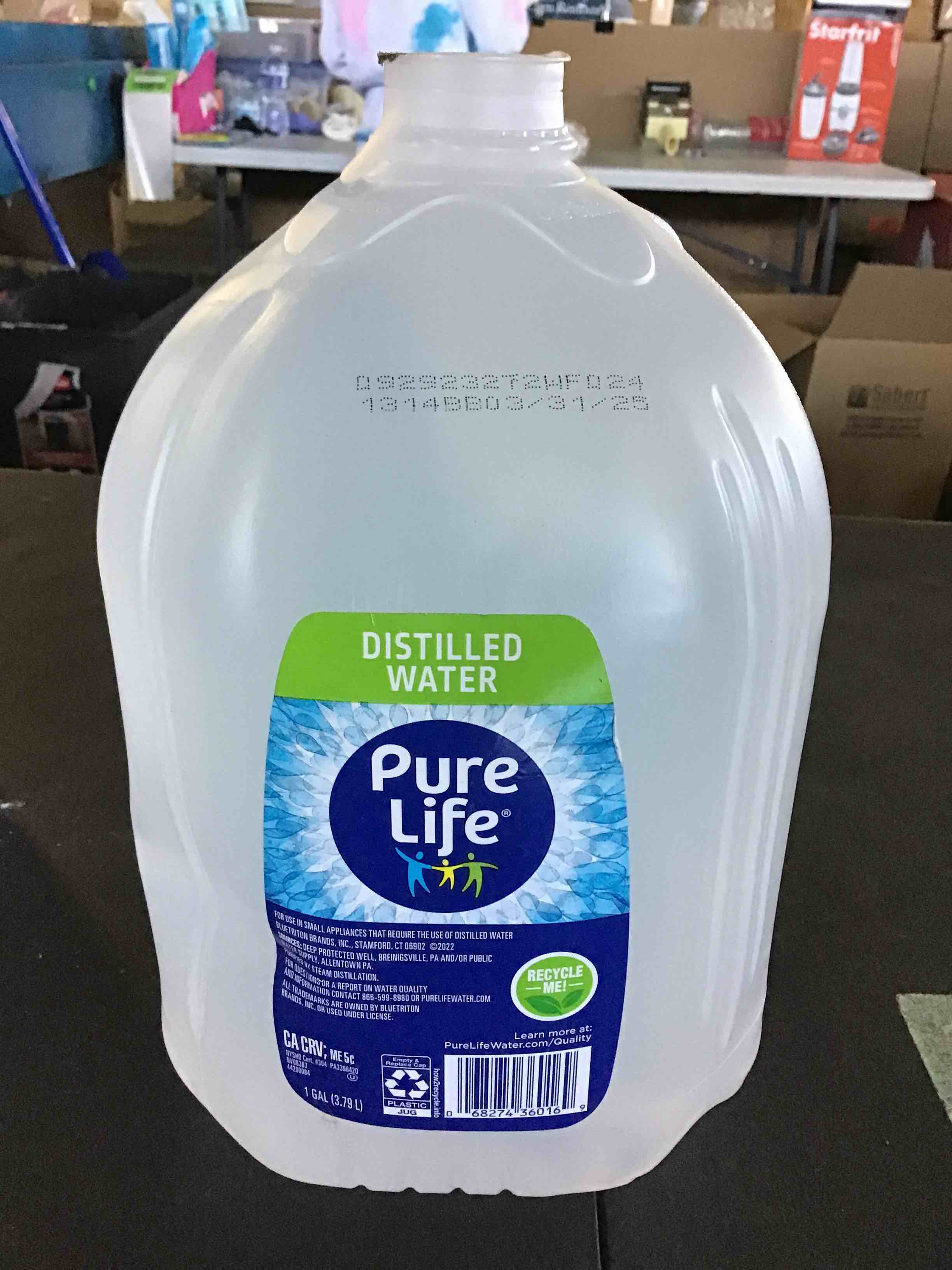 117207 1 gal Purelife Side Distilled Water - Case of 6