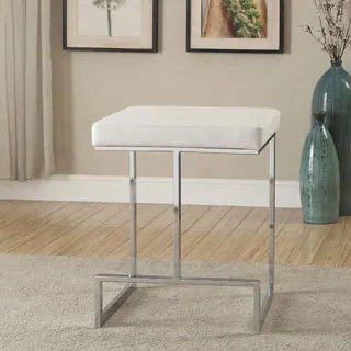 Ida Chrome Plated Metal Base Counter Height Stool