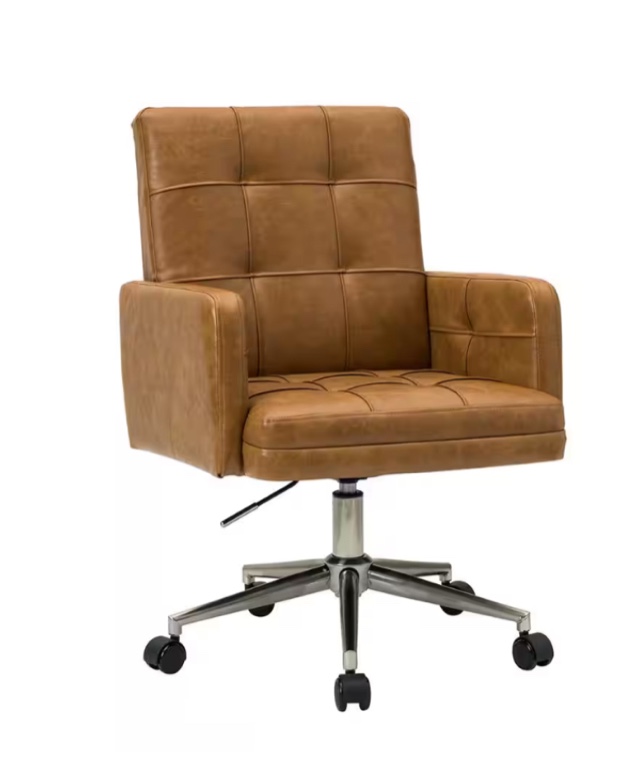 Josua Mid-century Modern Industrial Style Camel Button-tufted Height ...