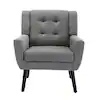 Liight Grey Linen Material Ergonomics Accent Chair Living Room Chair ...