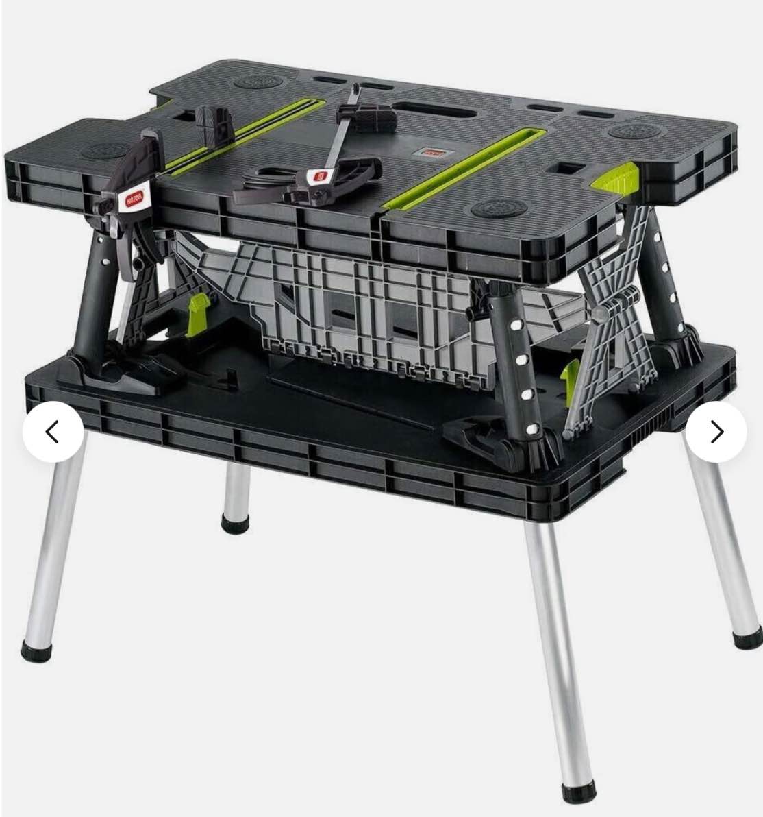 Keter 231694 Compact Portable Folding Garage Workbench Work Table with ...