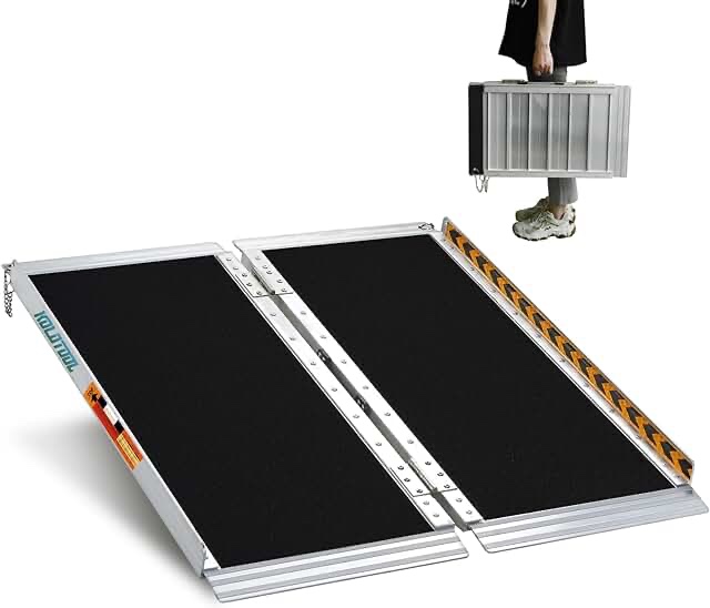 HABUTWAY Portable Wheelchair Ramp 3Ft,Non-Skid Handicap Ramp Holds up ...