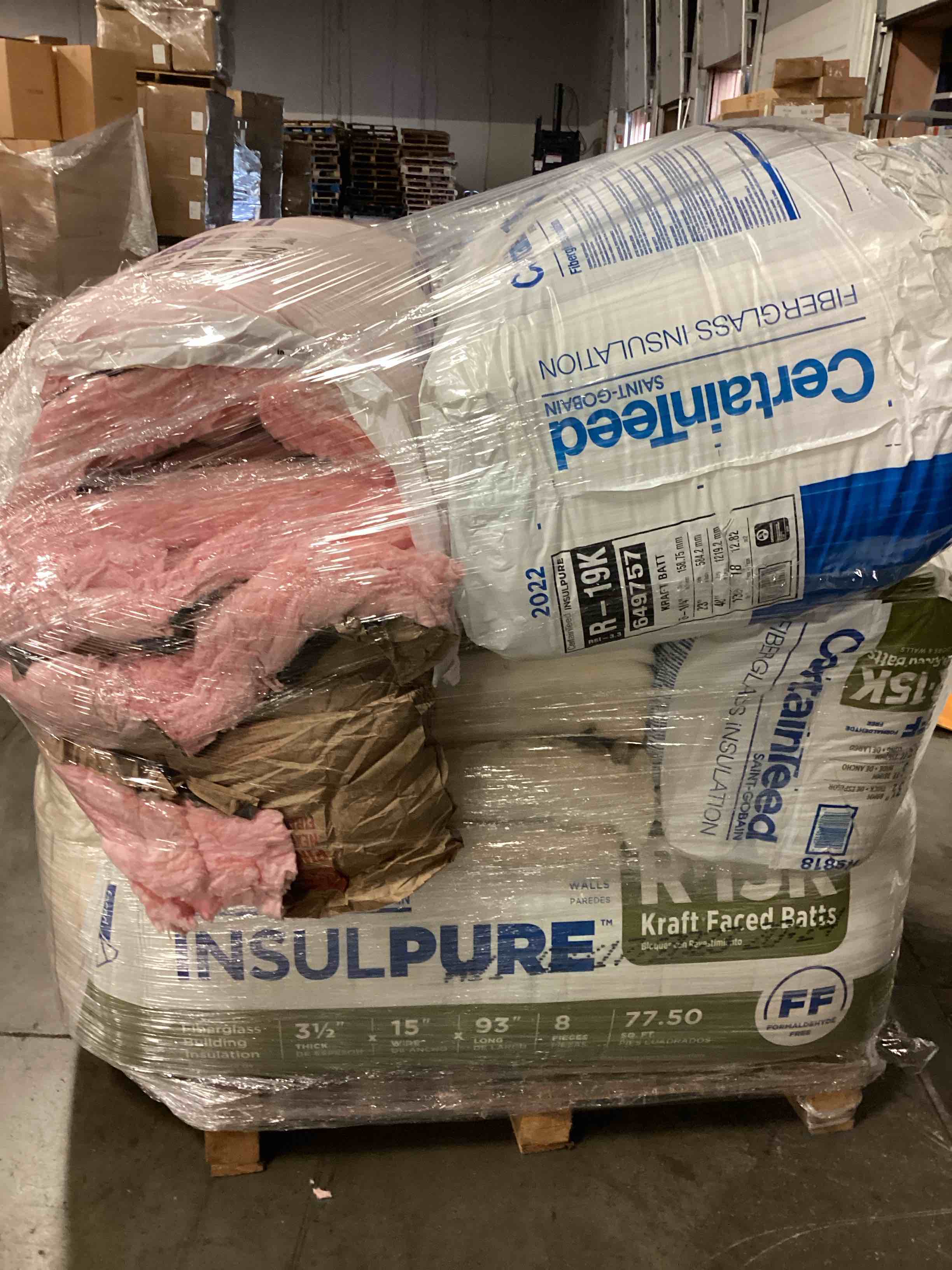 8 batts assorted insulation 15” r13k r19k 23” your bid per batt