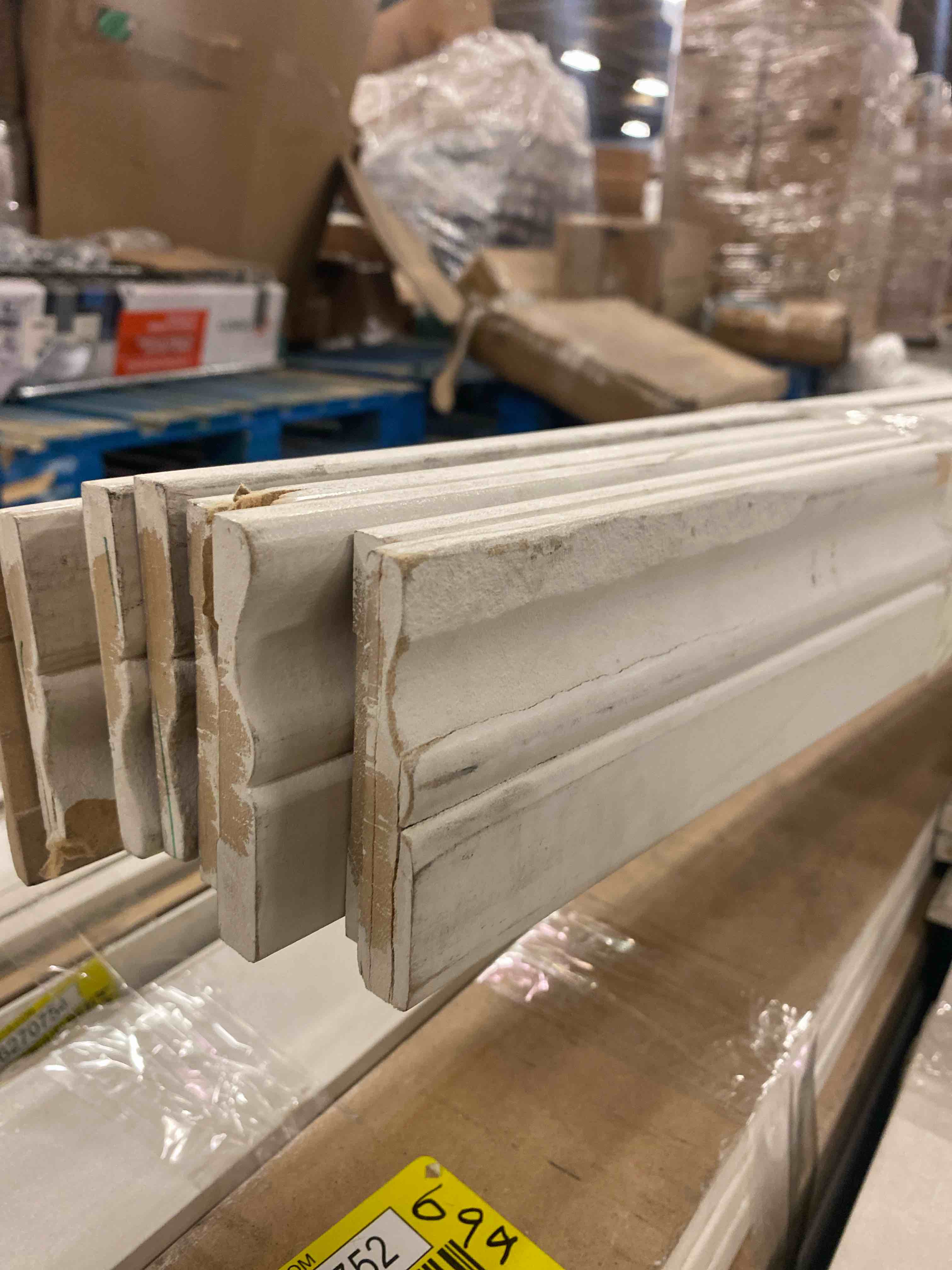 10 PCs 3”x1/2”x16’ MDF primed molding , Bid per piece