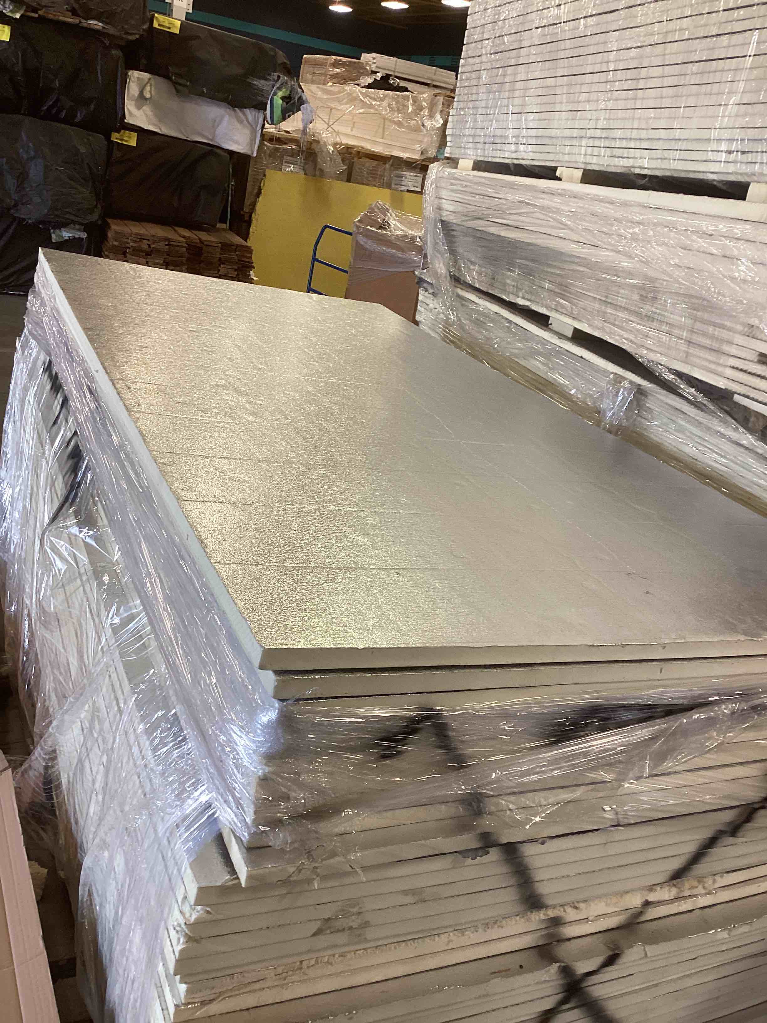 FOIL BACK FOAM INSULATION SHEETS, 4’ X 8’ X 1-1/2” THICK