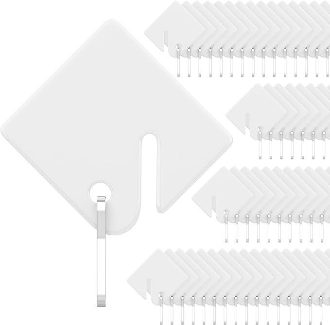 Uniclife 500Pcs Rack Key Tags 1.5 Inch Slotted Plastic Tags with Metal ...