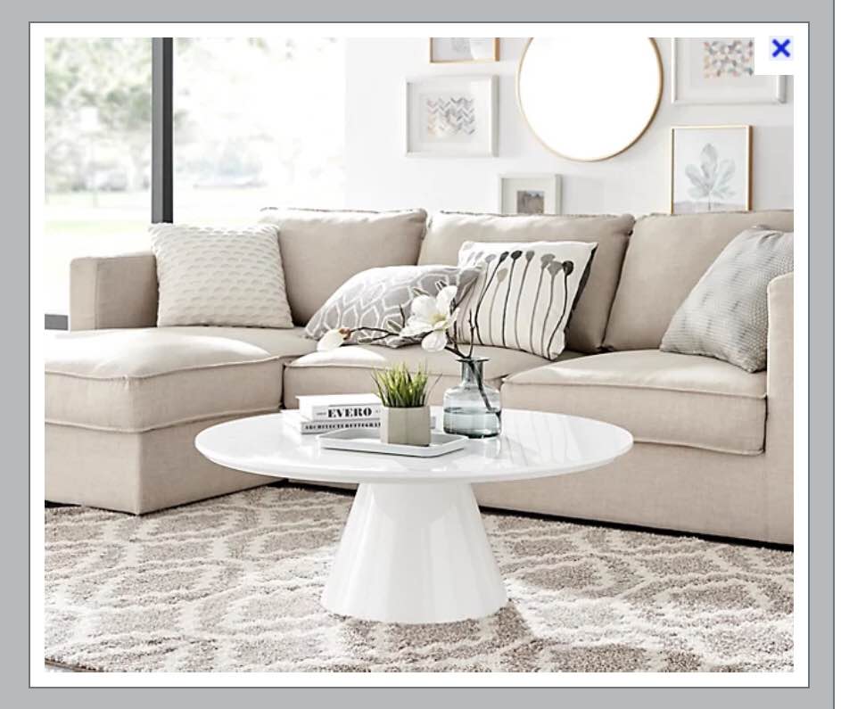 Furniturebox Palma Round White Gloss Coffee Table with Pedestal Pillar ...