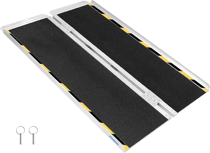 Ruedamann 4'L x 28.3" W,Holds up to 600 lbs,Wheelchair Ramp with Non-Slip Surface,Portable ...