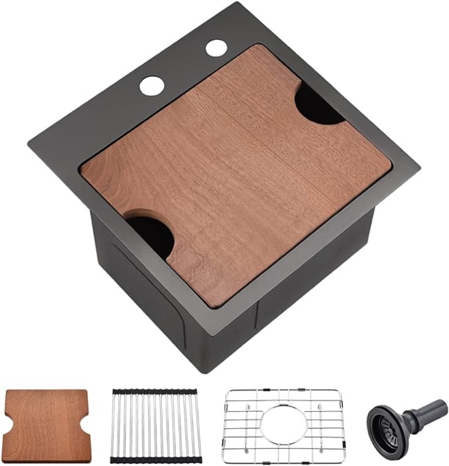 18 Inch Drop In Bar Sink - VASOYO 18x18 Inch Drop in Topmount Kitchen ...