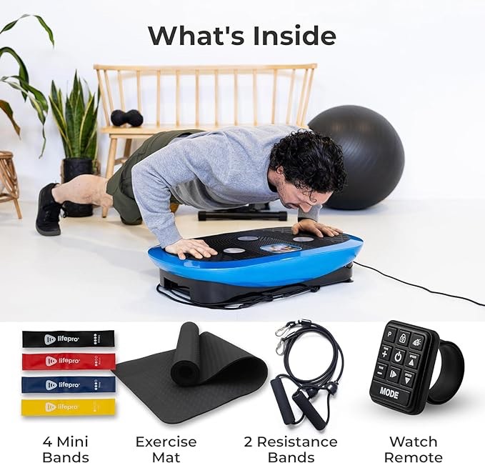 LifePro Rumblex Plus 4D Vibration Plate Exercise Machine -Triple Motor Oscillation,Linear ...