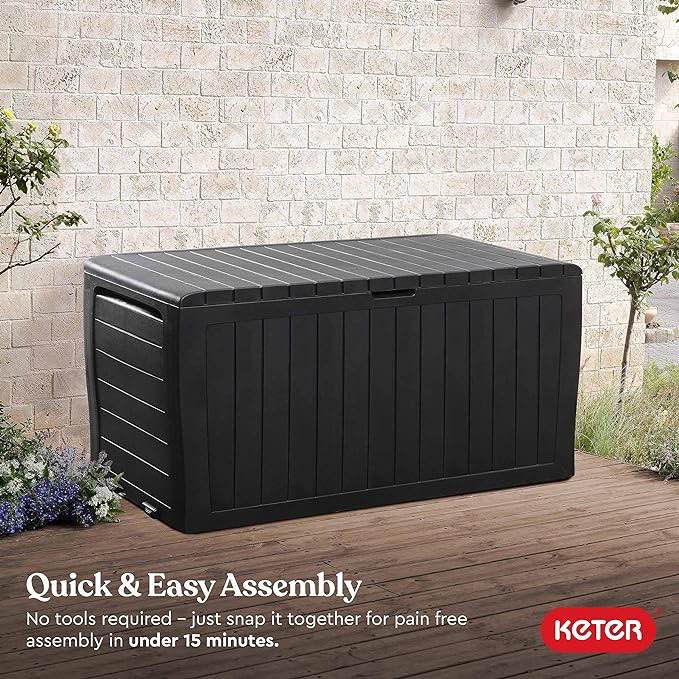 Keter Marvel Plus 71 Gallon Resin Deck Box-Organization and Storage for ...