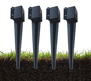 Furnishh 4x4 Fence Post Anchor Ground Post Stakes Metal Post Holder ...