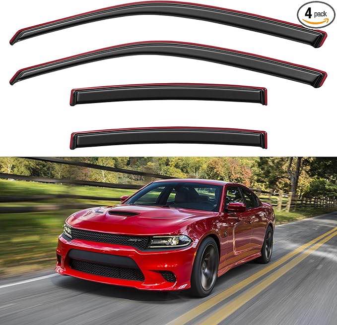 S SONLEE Durable Window rain Guards fit for 2011-2021 Dodge Charger ...