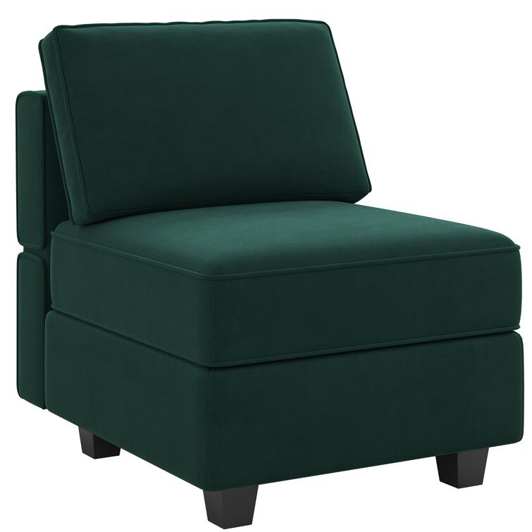 Nairoby 26.4'' Wide Upholstered Armless Chair with Pillow Back, Storage ...