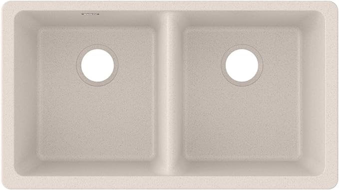 Elkay Quartz Classic ELGU3322PT0 Putty Equal Double Bowl Undermount Sink