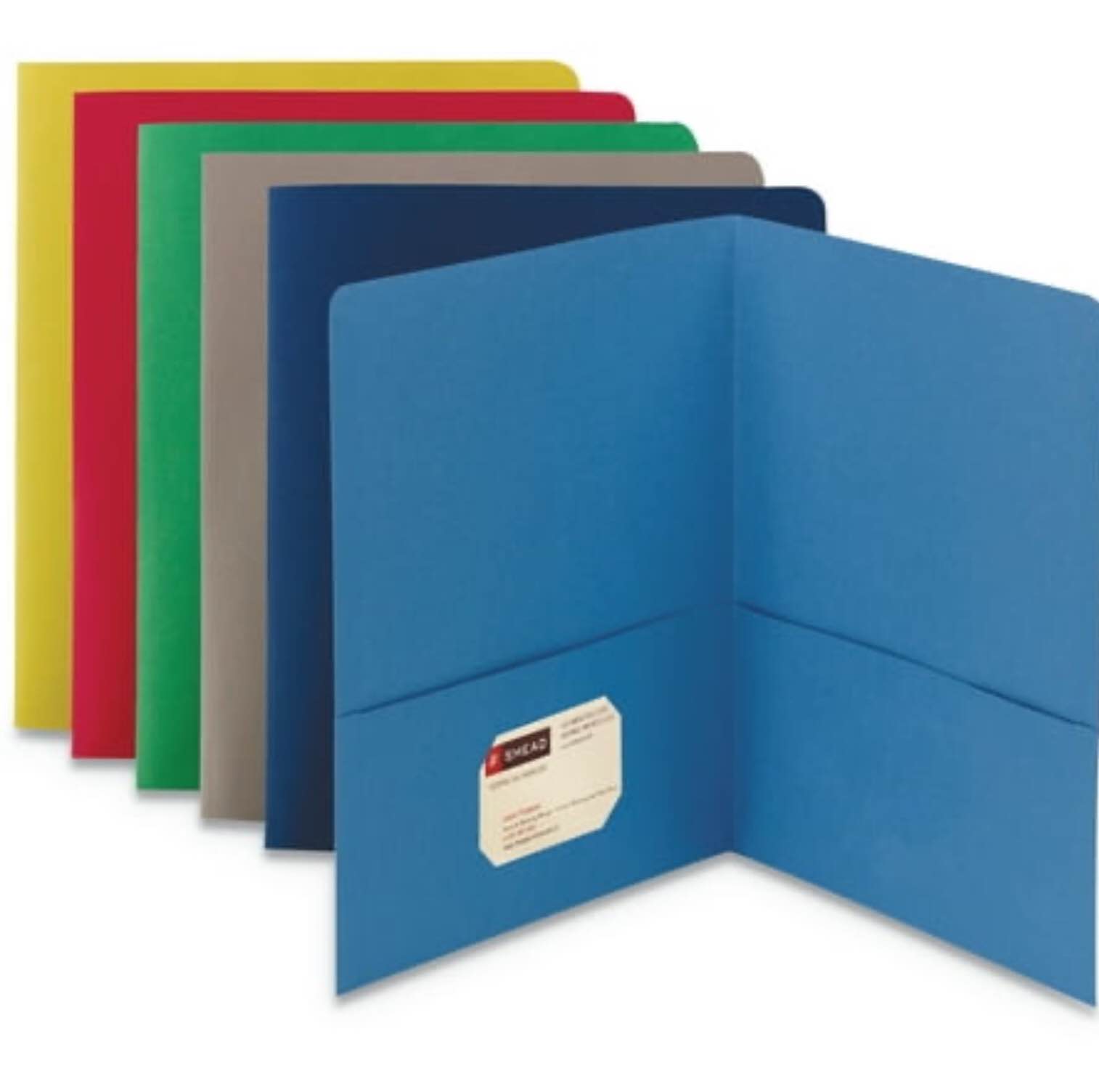 Smead Two-Pocket Folder Textured Paper Assorted 25/Box -SMD87850