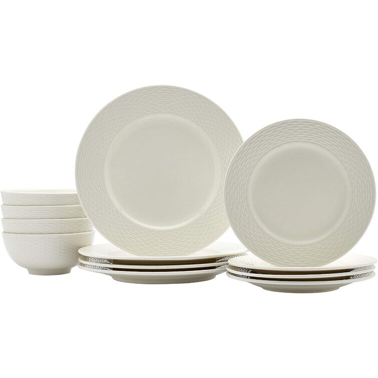 Ivory Dinnerware Tabletops Gallery 12 piece Set Embossed Dubai