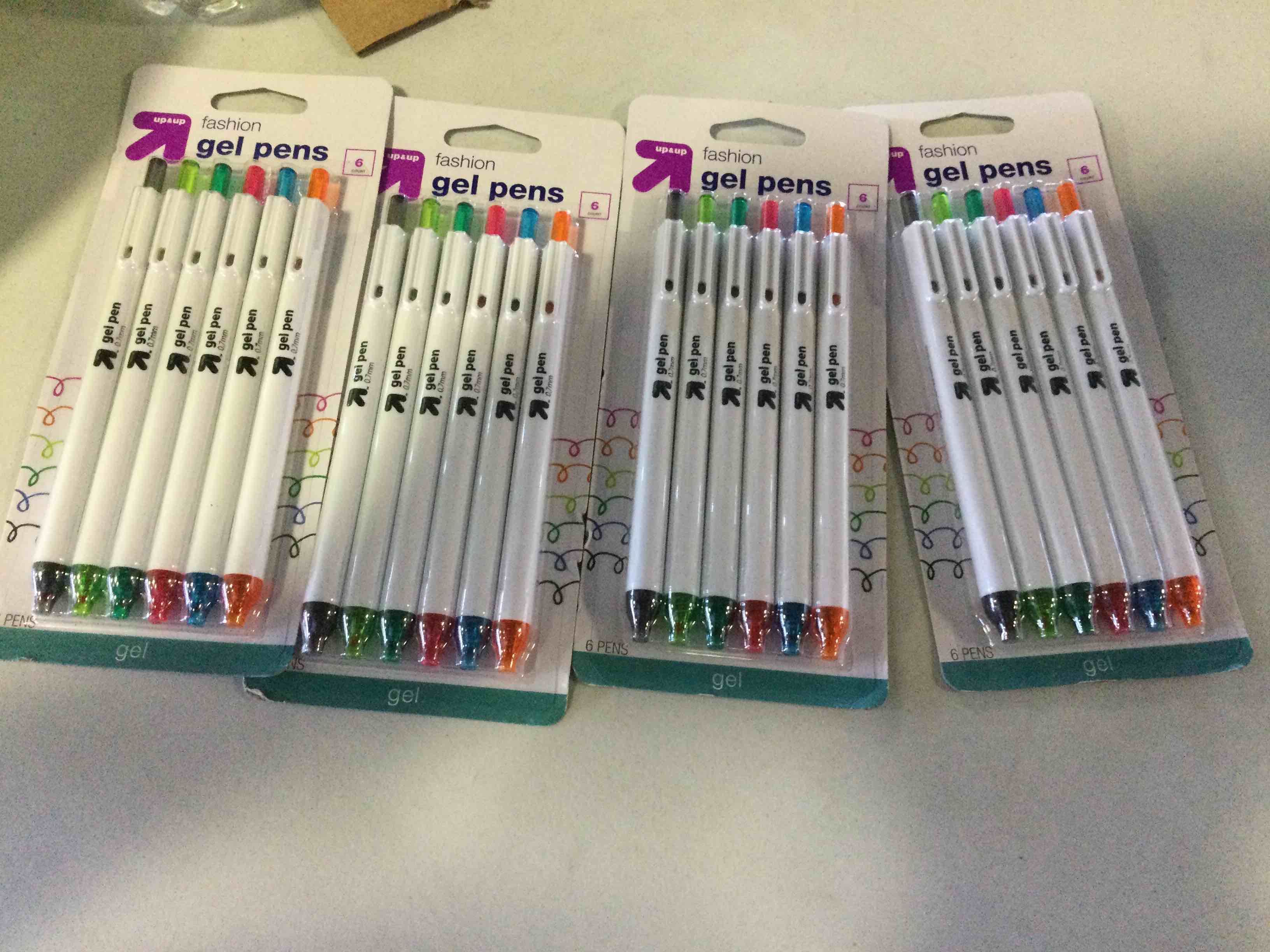 6ct Gel Pens Multicolor - up & up™( case of 4 pack )