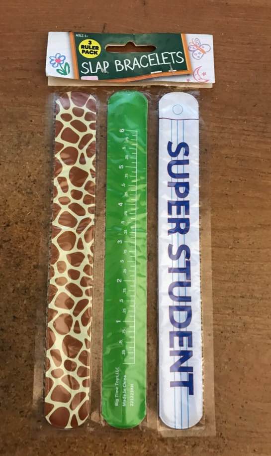 3 ruler pack slap bracelets (box with 118 units)