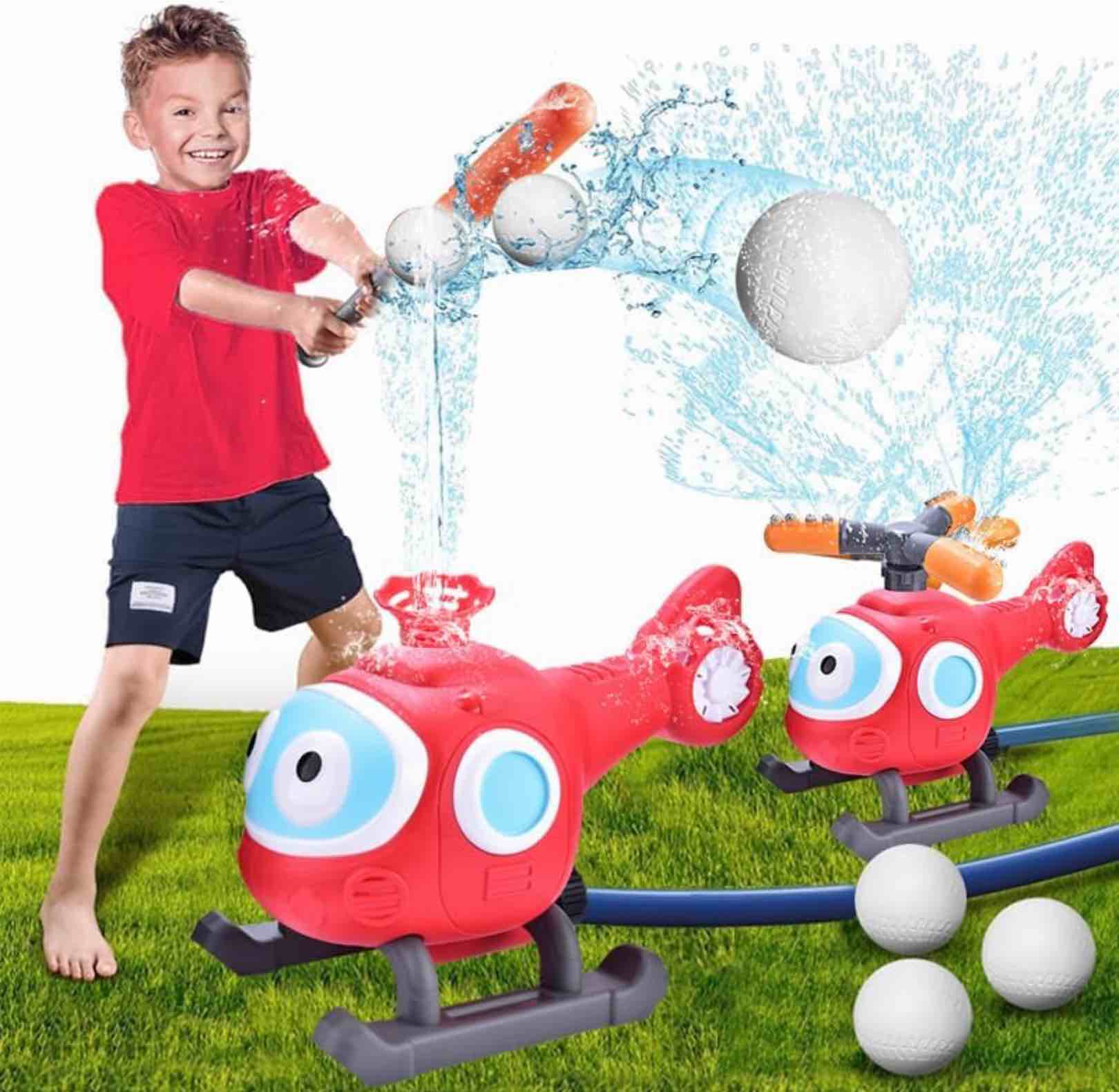 TANSAR Water Sprinkler Baseball Toy Set for Kids, Outdoor Water T Ball ...