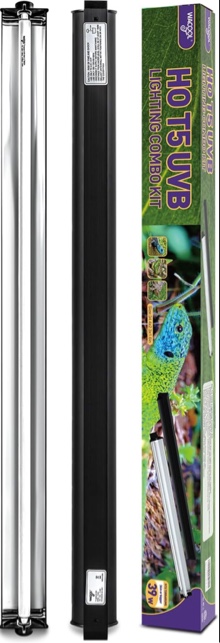 WACOOL 34" T5 HO UVB Reptile Light Fixture and T5 HO UVB Reptile Light Bulb 39W Kit, UVB5.0 ...