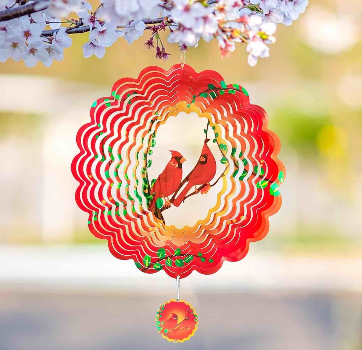 Cardinal Wind Spinners - Hanging Wind Spinner Cardinal Ornament Gifts ...