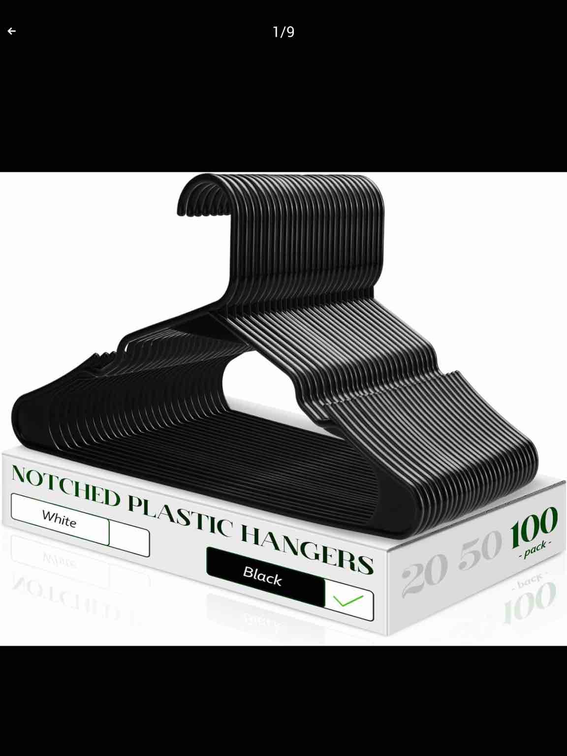 Cozymood Plastic Notched Hangers 100 Pack, Space Saving Tubular Clothes ...