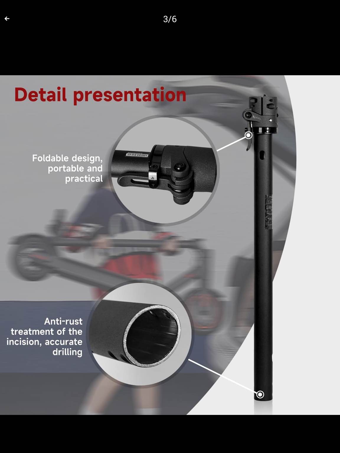 Mi Electric Scooter-Intl Edition Foldable Electric Scooter Part Riser ...