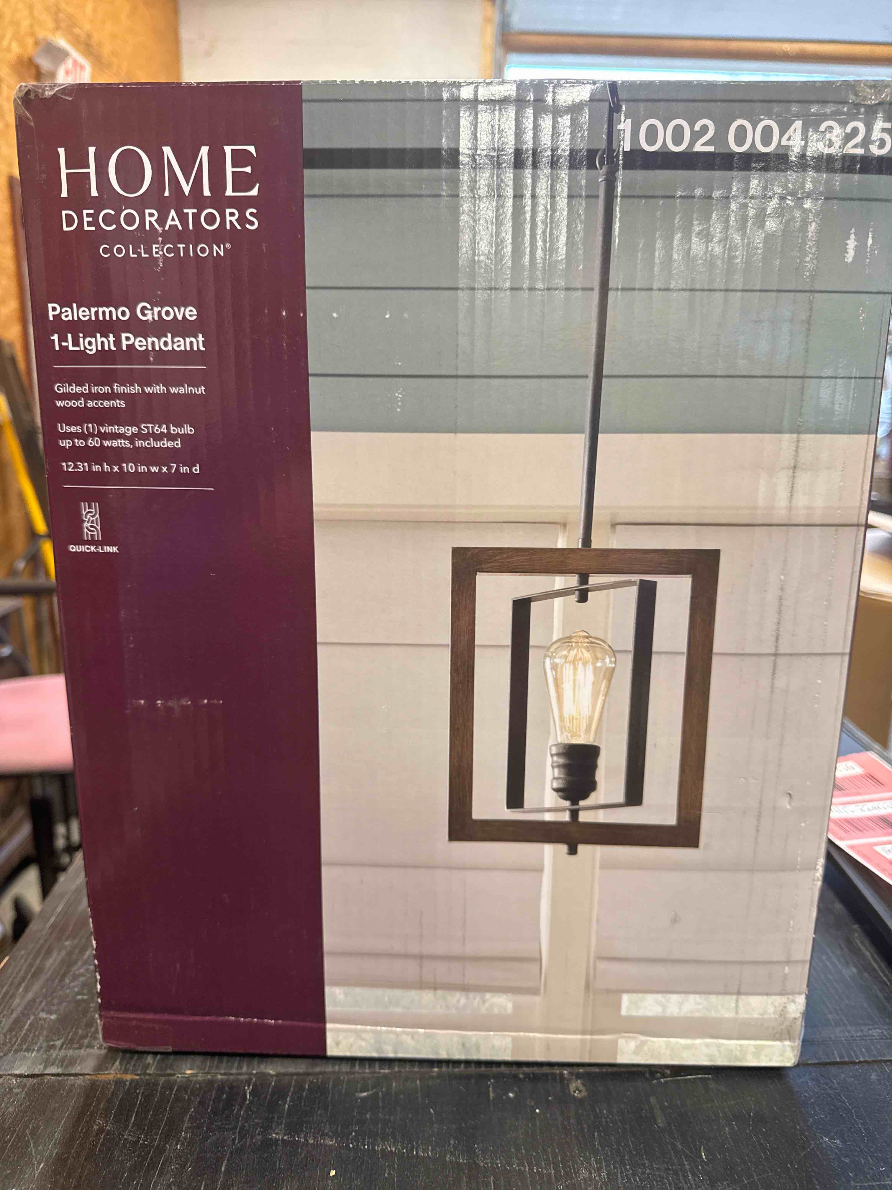 Home Decorators Collection Palermo Grove 10 in. 1-Light Gilded Iron Farmhouse Kitchen Island ...