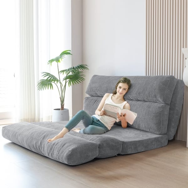 Folding Sofa Bed,Sleeper Sofa Chair Bed Upholstered Sofa Couches - Grey