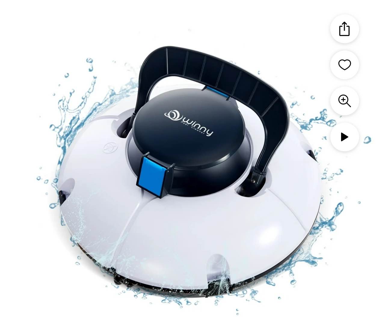 Cordless Robotic Pool Cleaner, Winny Pool Cleaner Automatic Pool Vacuum ...