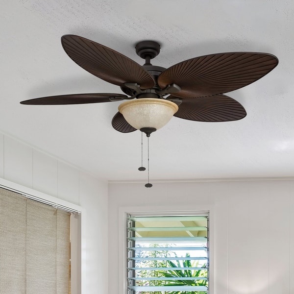 Moasis 52" palm leaf ceiling fan with light