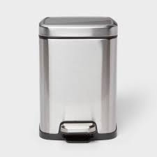 4L Soft Square Stainless Steel Step Trash Can - Brightroom