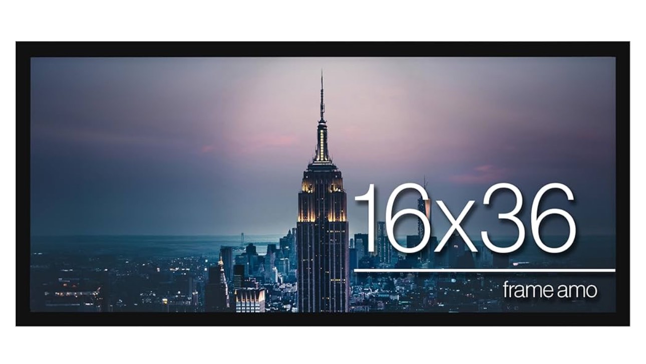 Frame Amo 16x36 Black Modern Picture or Poster Frame, 1 inch Wide ...