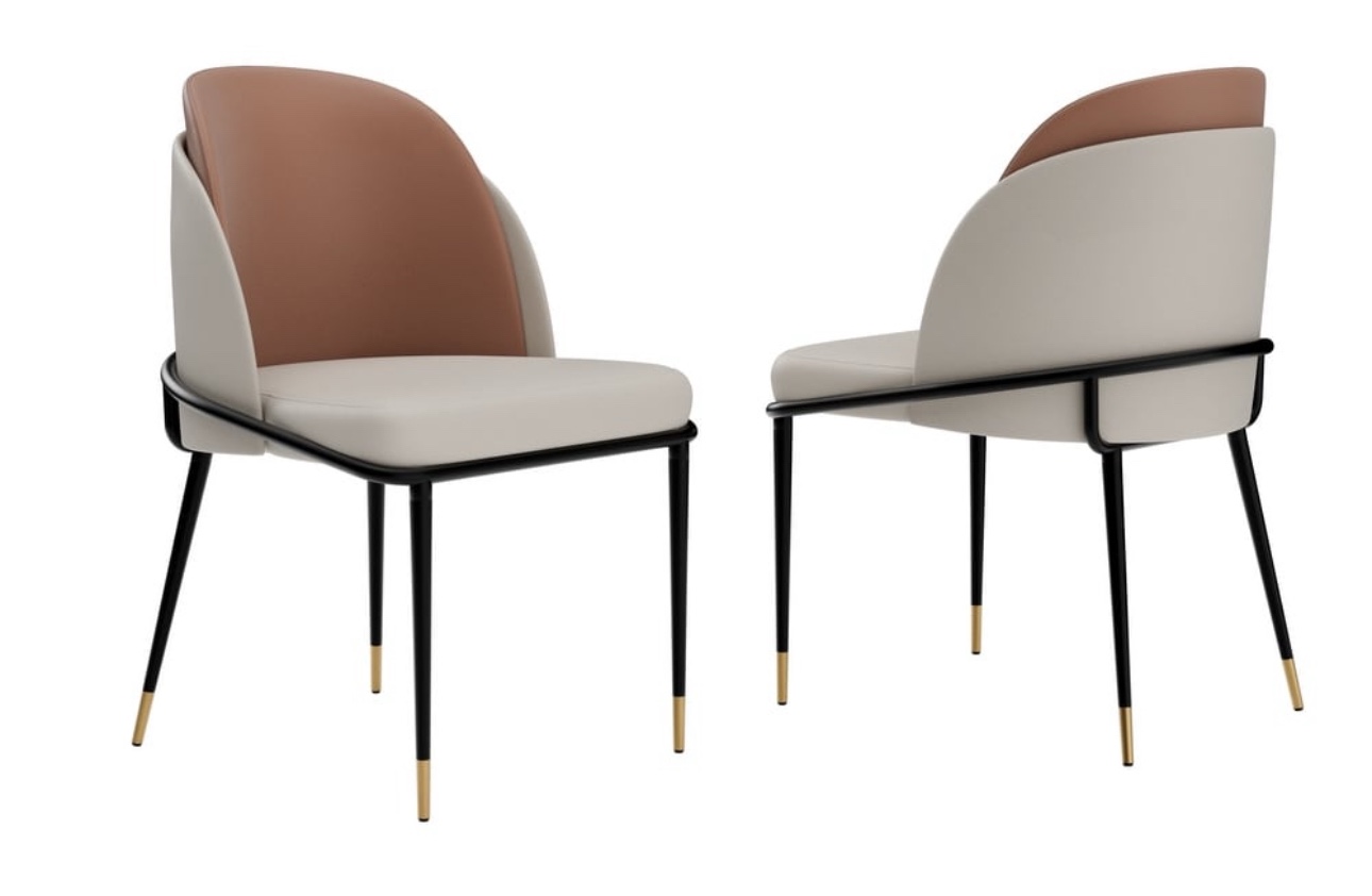 Two-tone Microfiber Leather Upholstered Dining Chairs (Set of 2) - 20. ...