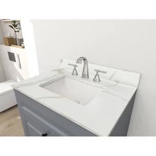 Eivissa 31" Bathroom Vanity Countertop In Calacatta White With Sink