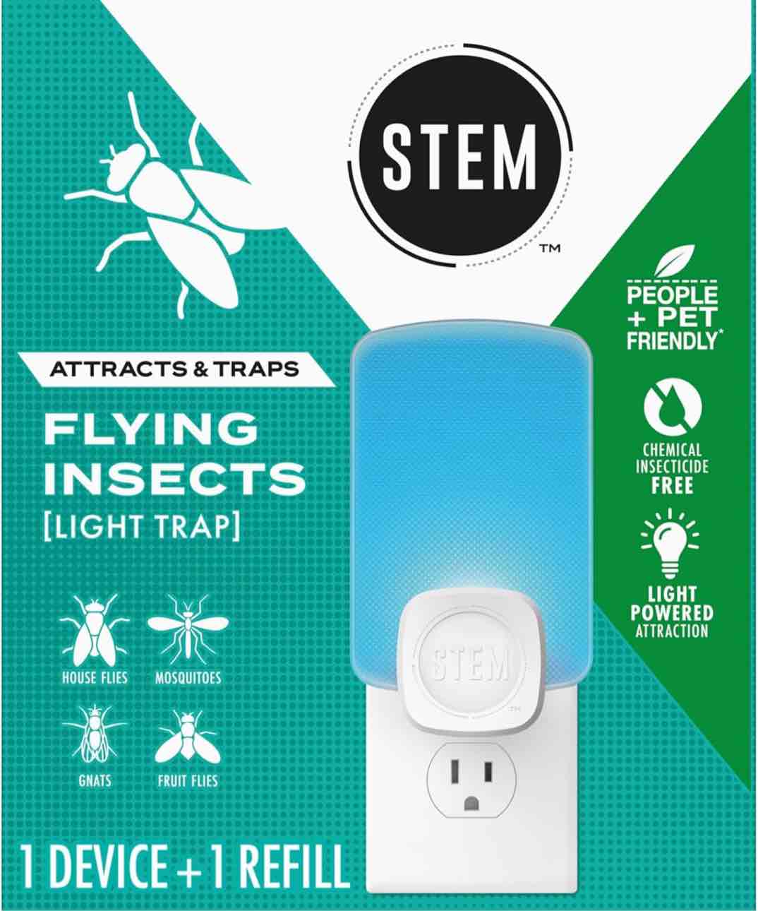 STEM Light Fly Trap Attracts and Traps Flying Insects Emits Soft Blue ...